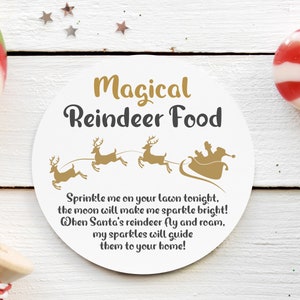 Reindeer Food Bag Stickers Labels for Reindeer Food Packs Student ...
