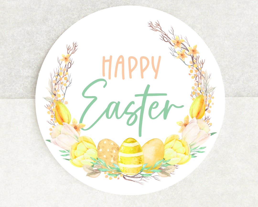 Happy Easter Easter Stickers for Products - Easter Packaging Stickers ...