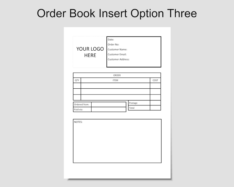 Personalised Order Book Your Logo Order Booklet Business - Etsy