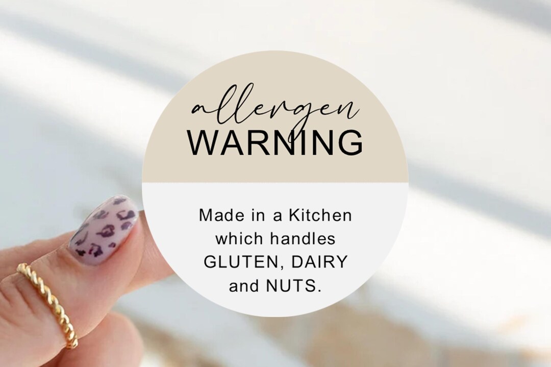 Personalised Allergen Warning Stickers: Bakery Labels (45mm) - Etsy