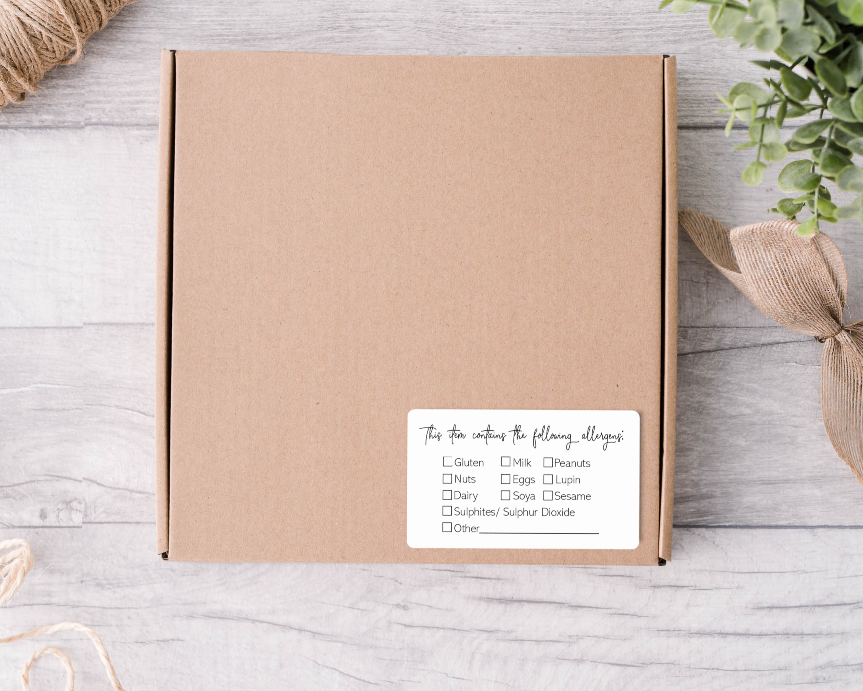 Allergy Information Stickers Cake Box Allergen Information - Etsy