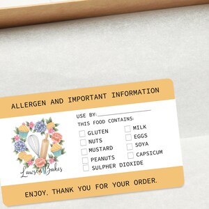 Personalised Use by Allergen Stickers - Allergy Information Stickers ...
