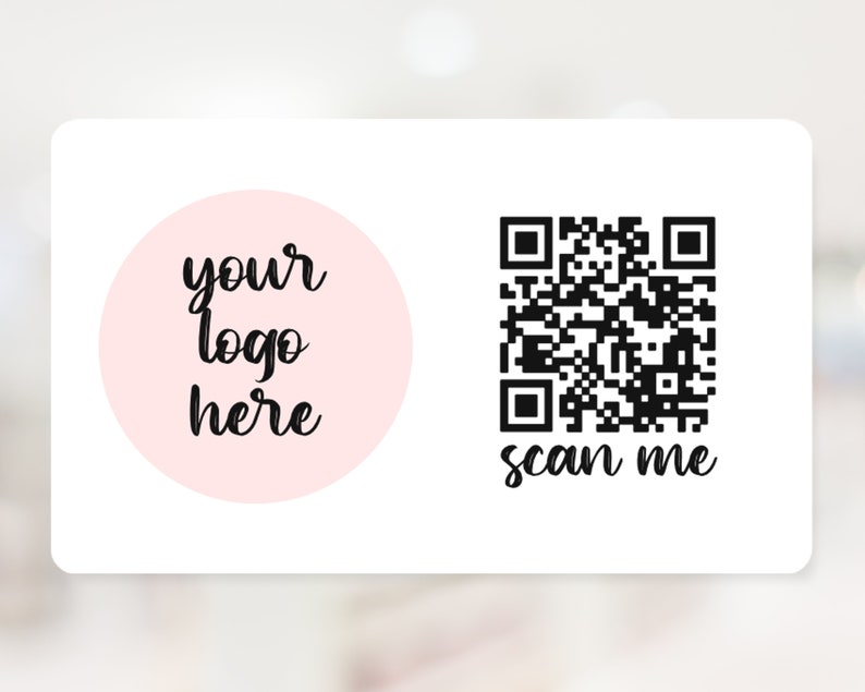 QR Code & Logo Stickers Rectangle Logo Stickers With a QR Code Social ...