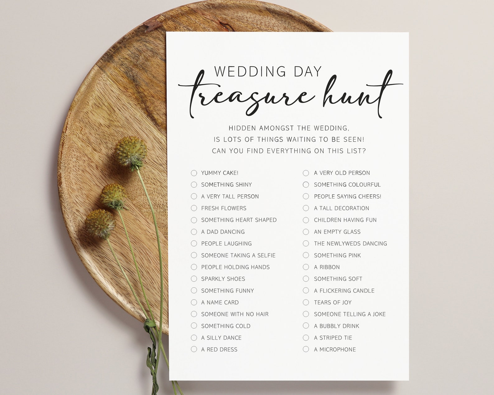 Printed Treasure Hunt Cards Wedding Scavenger Hunt Game - Etsy UK