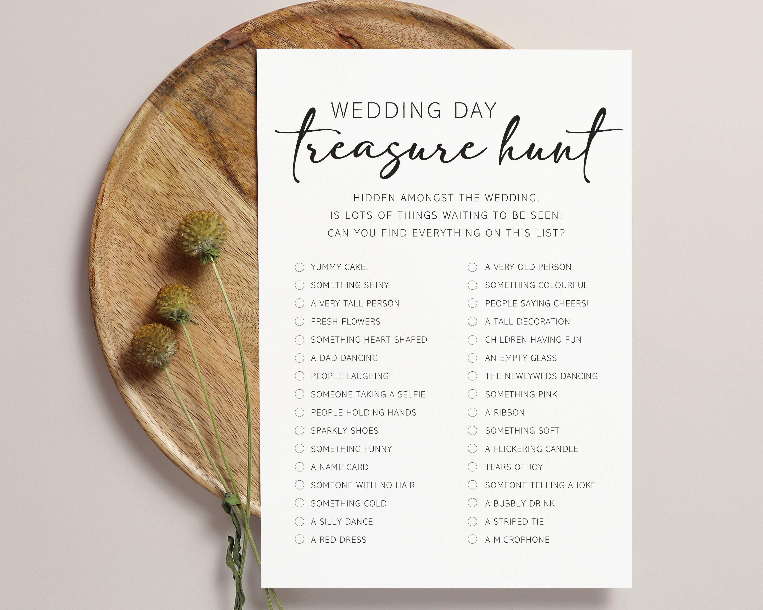 Printed Treasure Hunt Cards Wedding Scavenger Hunt Game - Etsy UK