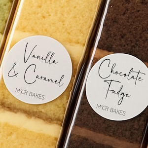 Cake Flavour Stickers for Wedding Cake Taster Boxes - Custom Flavour ...