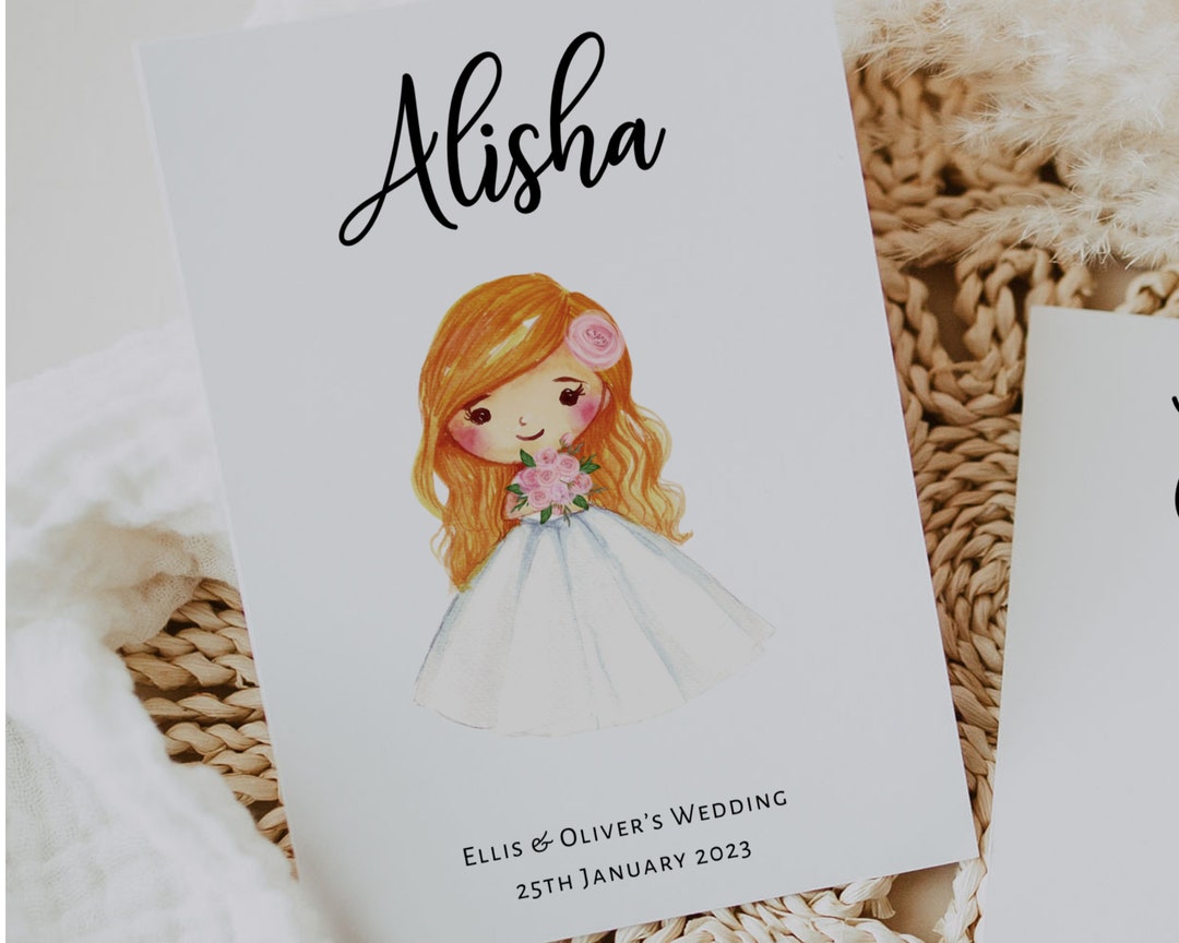 Girls, Personalised Wedding Activity Book With Crayons - Kids Wedding ...