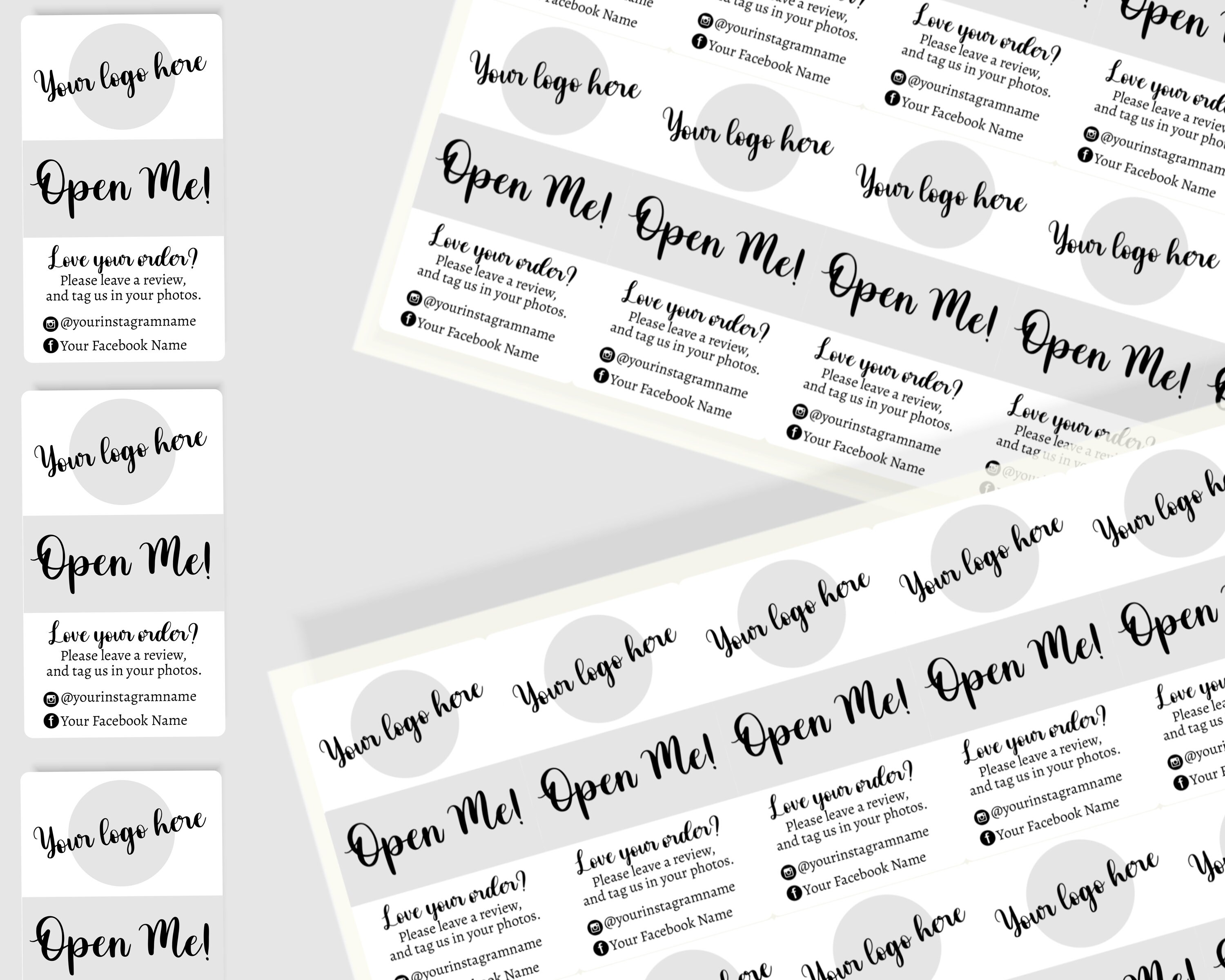 Open Me Box Seal Stickers Business Logo Package Box Seals - Etsy UK