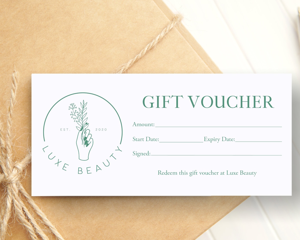 Printed Gift Vouchers for Small Businesses Logo Gift - Etsy UK