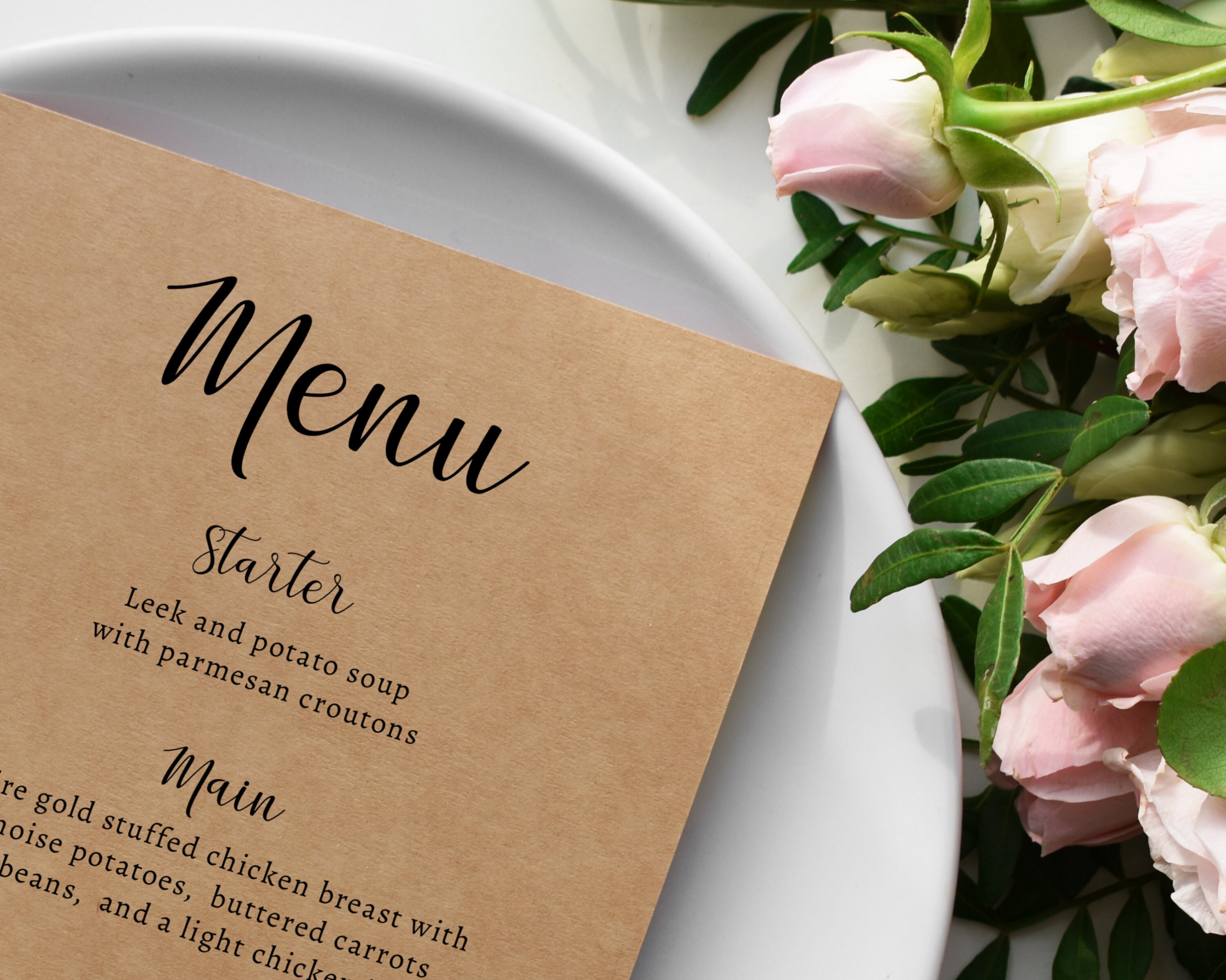 Personalised Wedding Menu Card Rustic Menu Wedding | Etsy