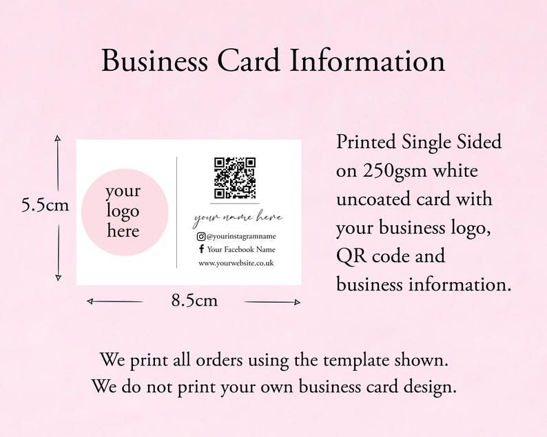 Personalized QR Code Business Cards, Logo Printed - Etsy