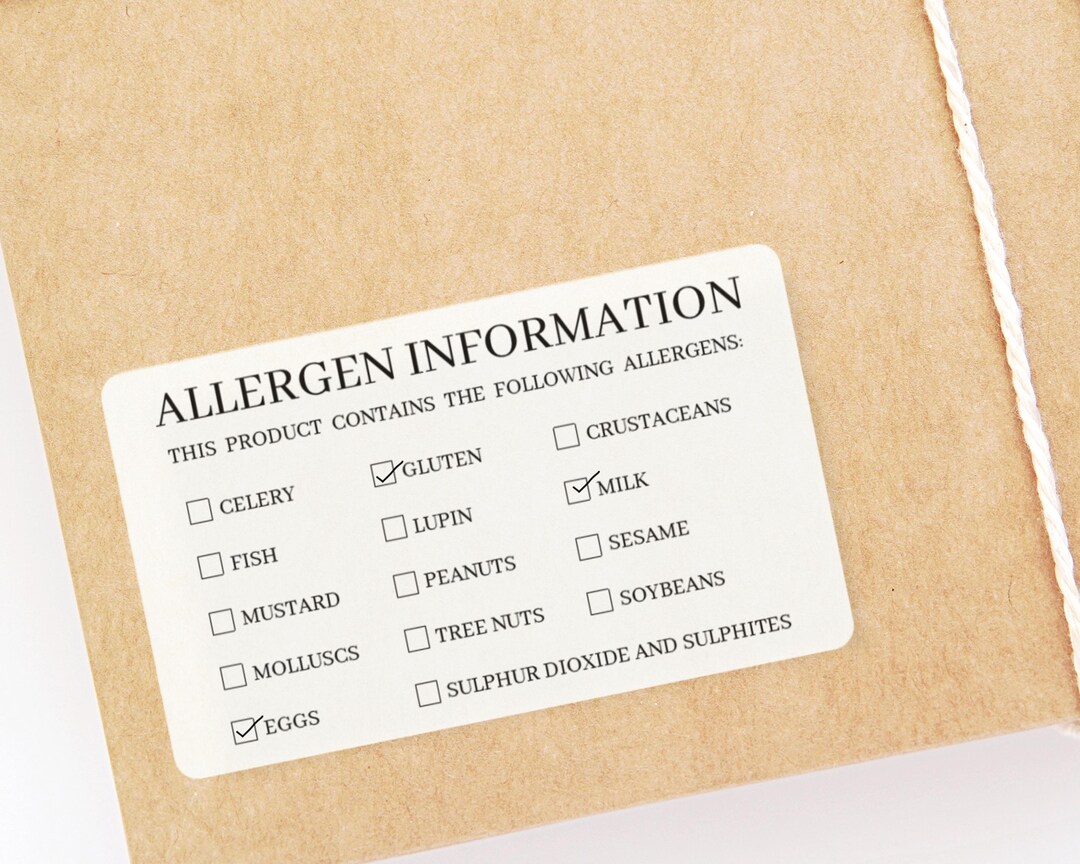 Allergy Information Stickers for Cake Boxes - Allergen Information ...
