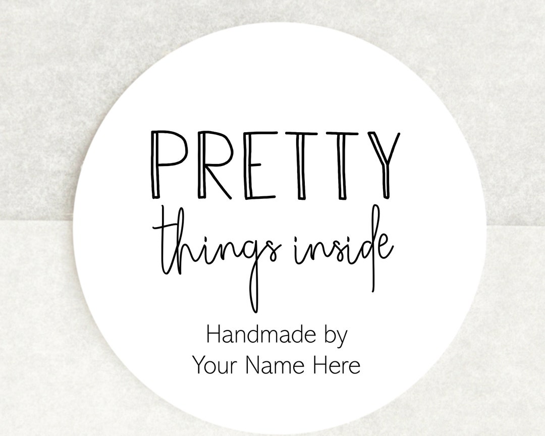Pretty Things Inside Stickers - Handmade With Love Stickers ...