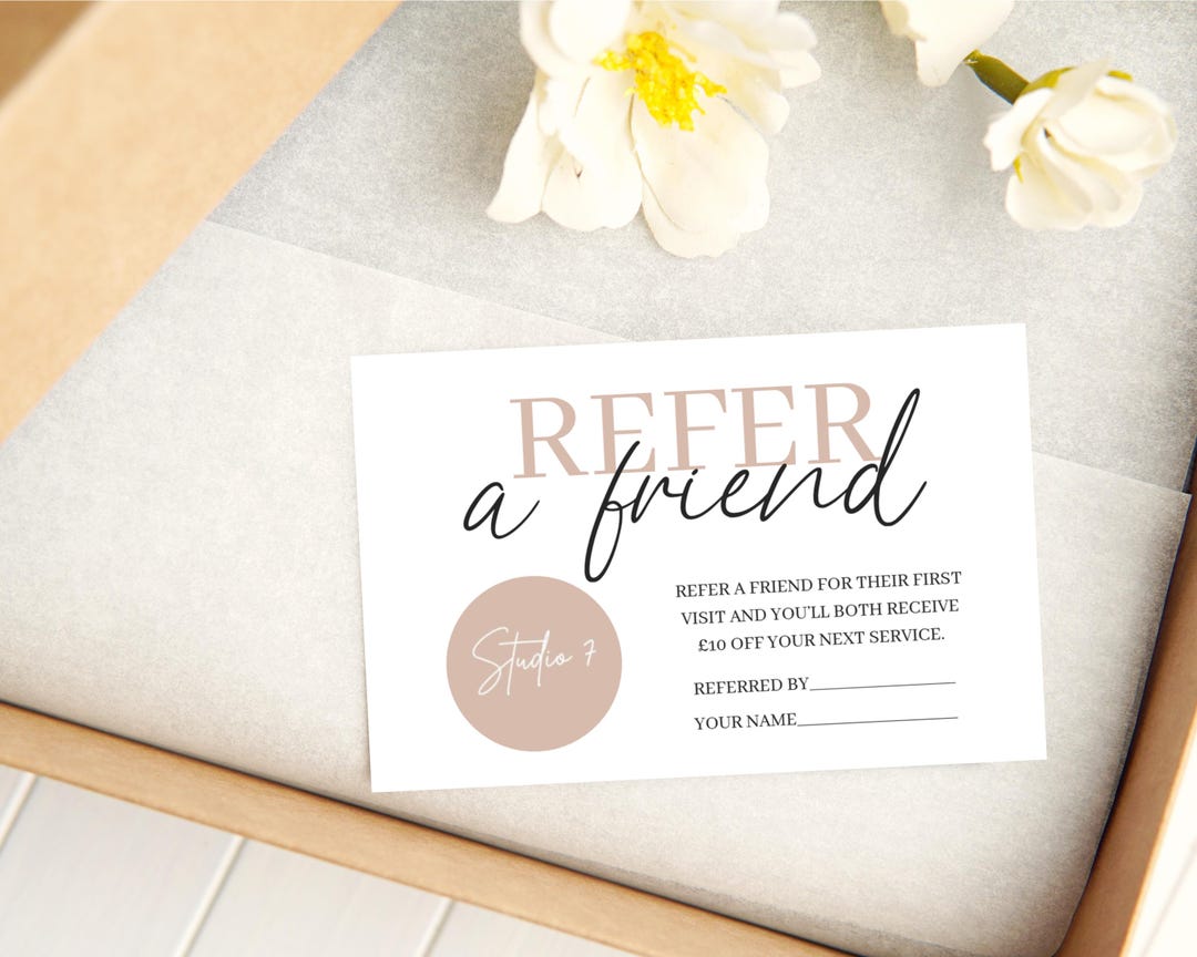Custom Refer a Friend Cards – Personalized Loyalty Cards With Logo - Etsy