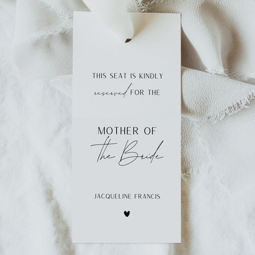 Wedding Ceremony Reserved Chair Tags. Personalised and Printed - Etsy UK