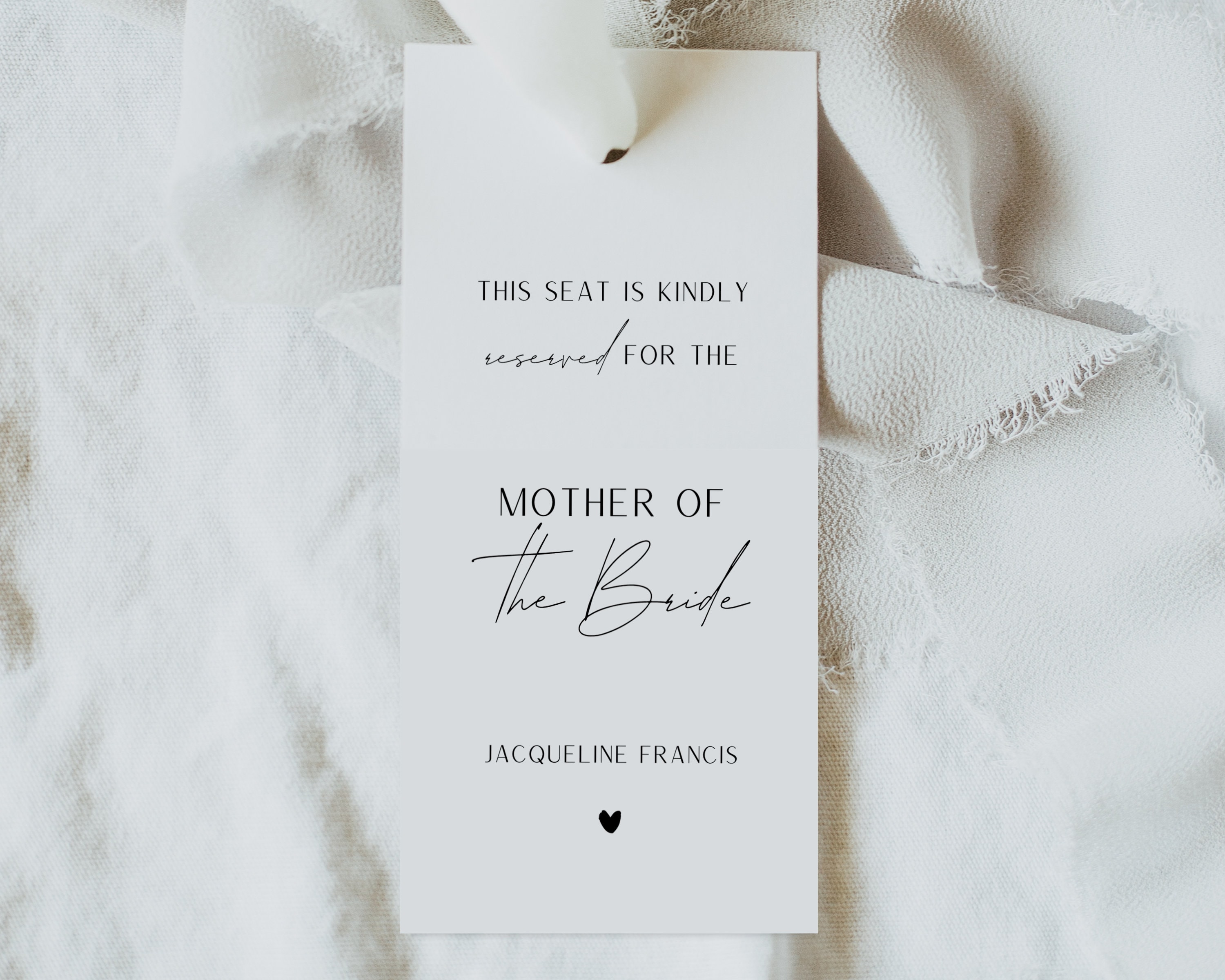 Wedding Ceremony Reserved Chair Tags. Personalised and Printed - Etsy UK