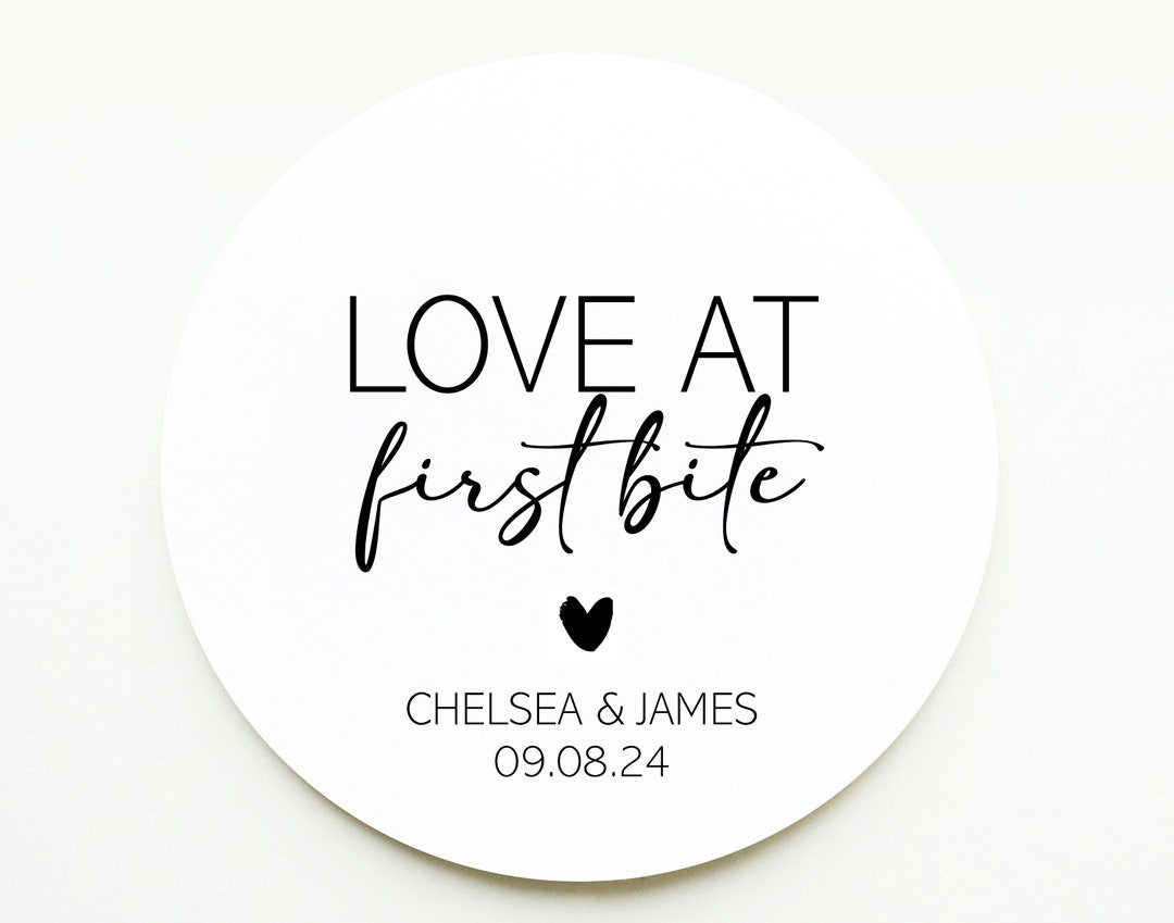 Wedding Cake Stickers - Stickers for Cake Bags - Love at First Bite ...