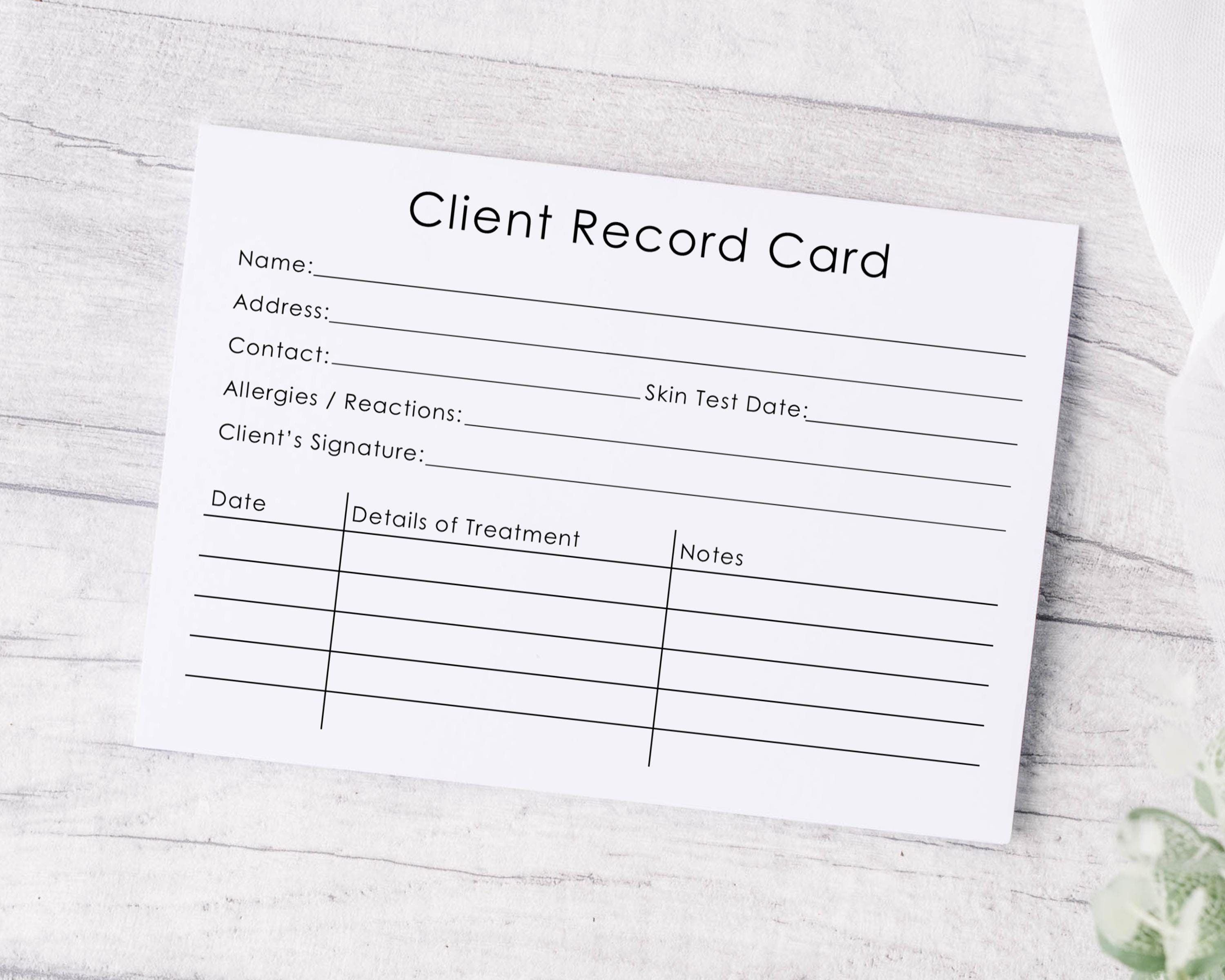 A6 Client Record Cards: Salon, Nail, Lash, Spa (printed) - Etsy UK