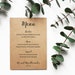 Personalised Wedding Menu Card Rustic Menu Wedding Breakfast Menu Cards ...