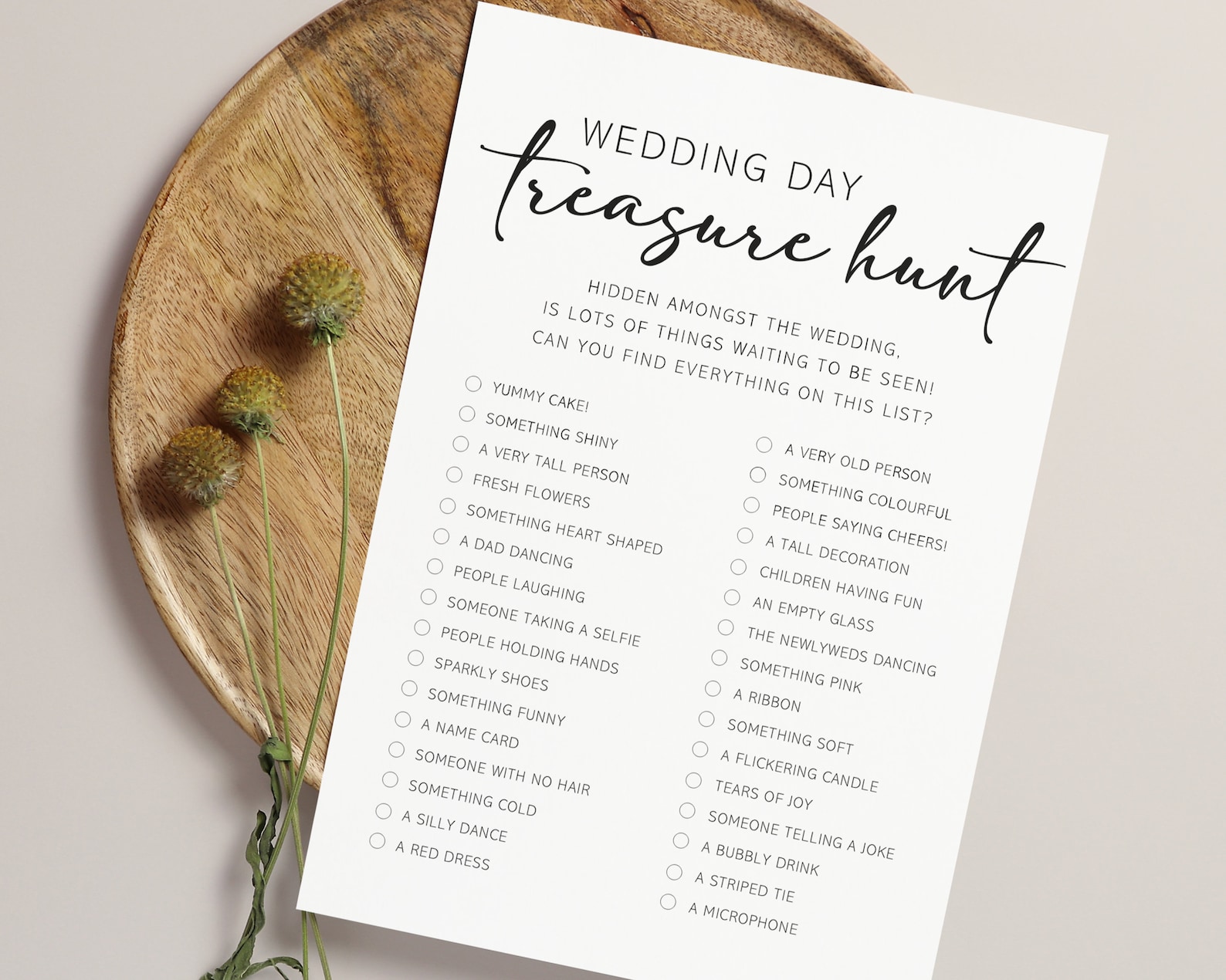 Printed Treasure Hunt Cards Wedding Scavenger Hunt Game - Etsy UK
