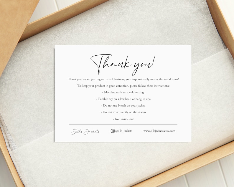 Custom Wording Business Cards for Packaging. Printed Thank - Etsy