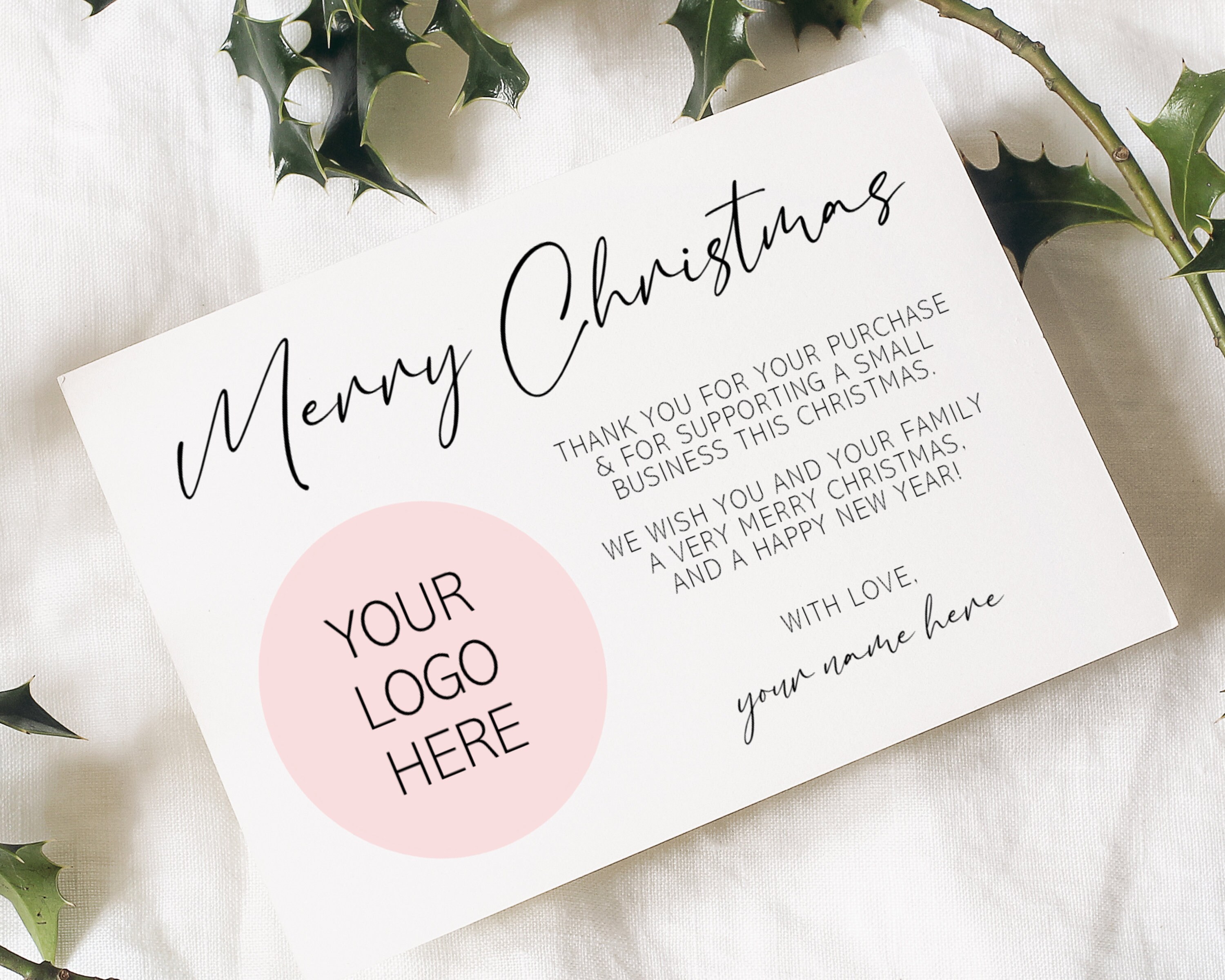 Personalised Merry Christmas Business Cards Printed With Your - Etsy UK