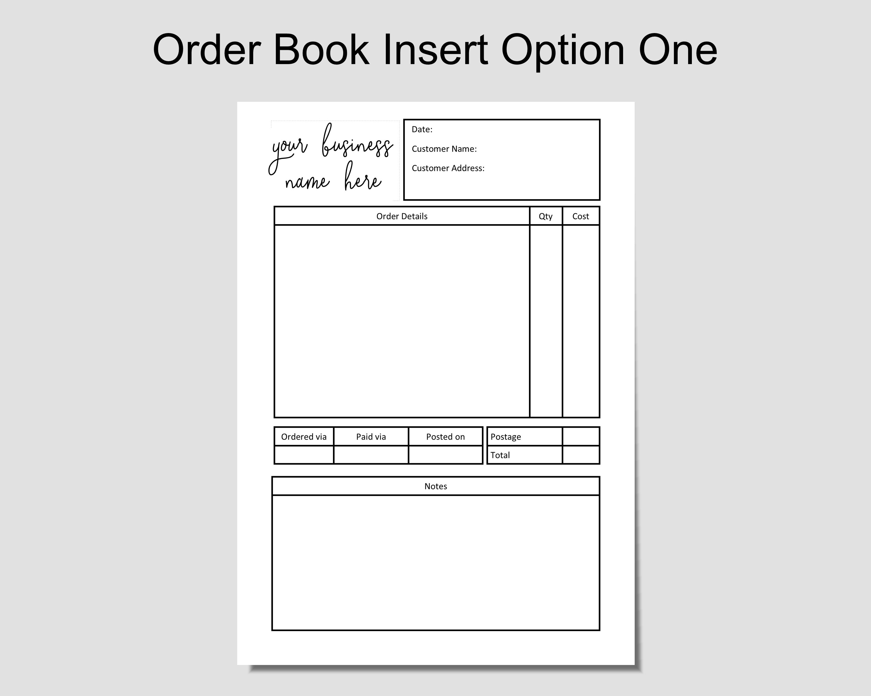Order Book With Business Name Small Business Orders Book - Etsy