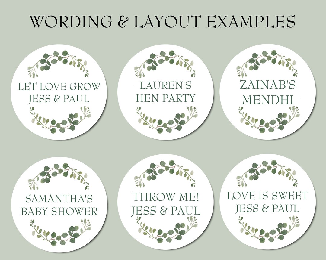 Any Wording Wedding Stickers for Wedding, Hen Do Party, Favours, Mendi ...