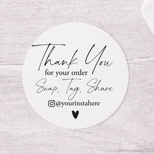 Thank you snap tag share stickers for small businesses | Etsy