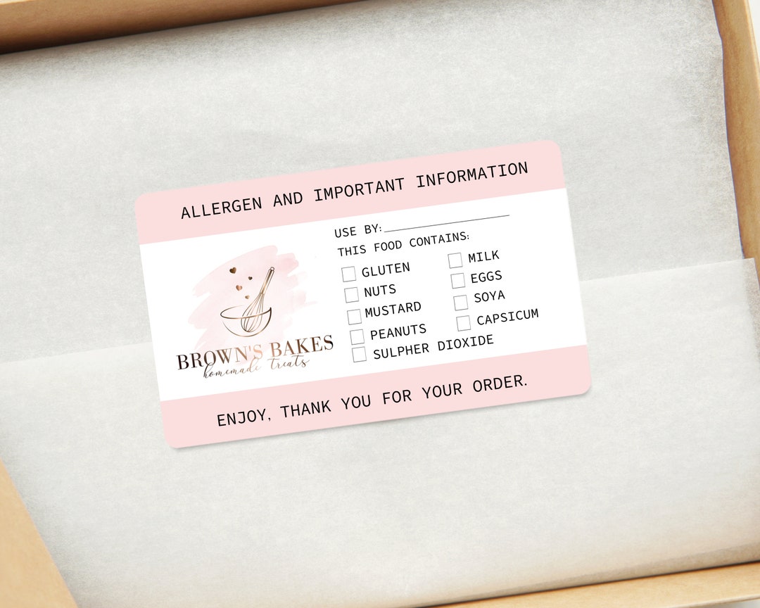 Personalised Use by Allergen Stickers - Allergy Information Stickers ...