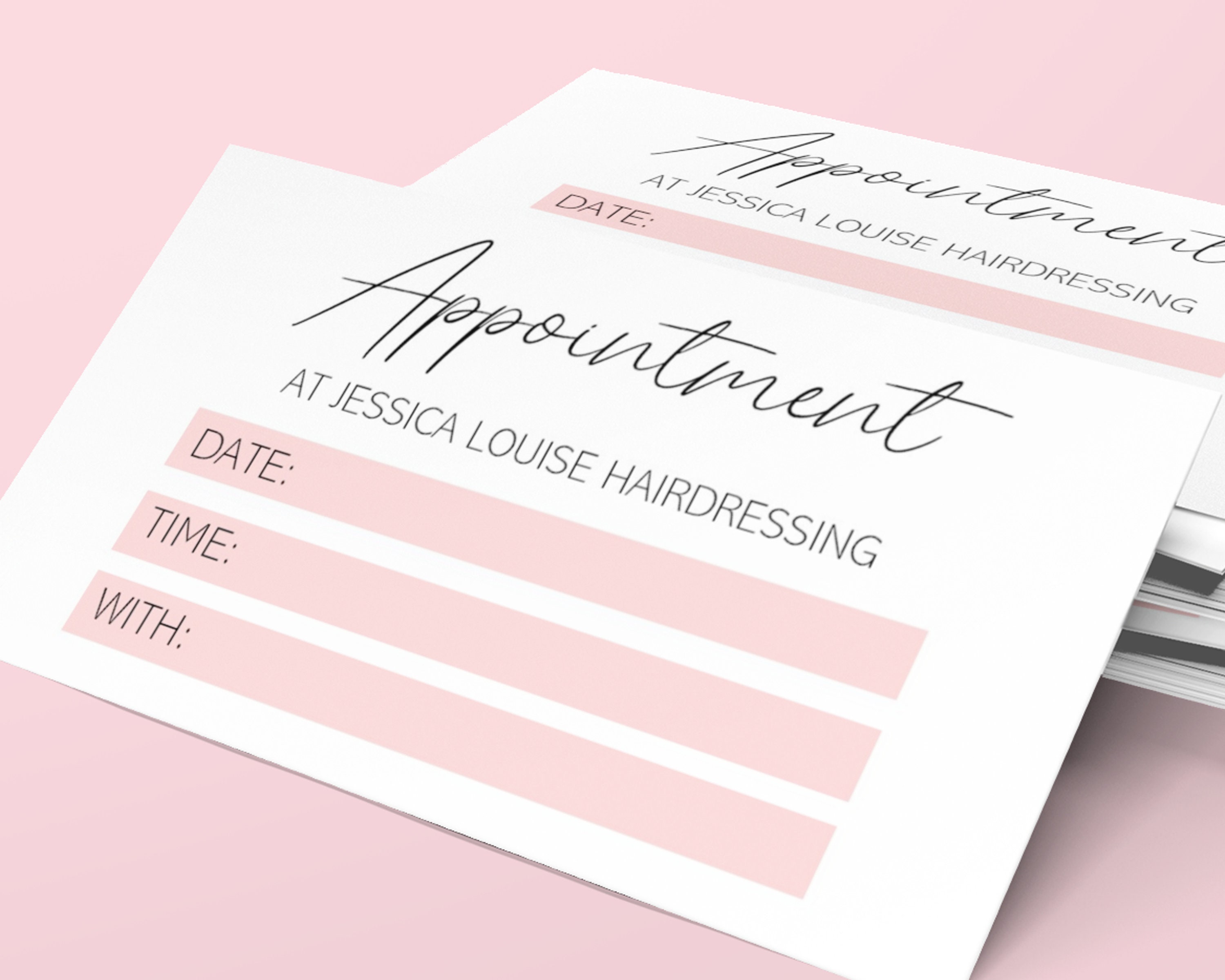 Appointment Cards for Customers Pink Your Next Appointment - Etsy