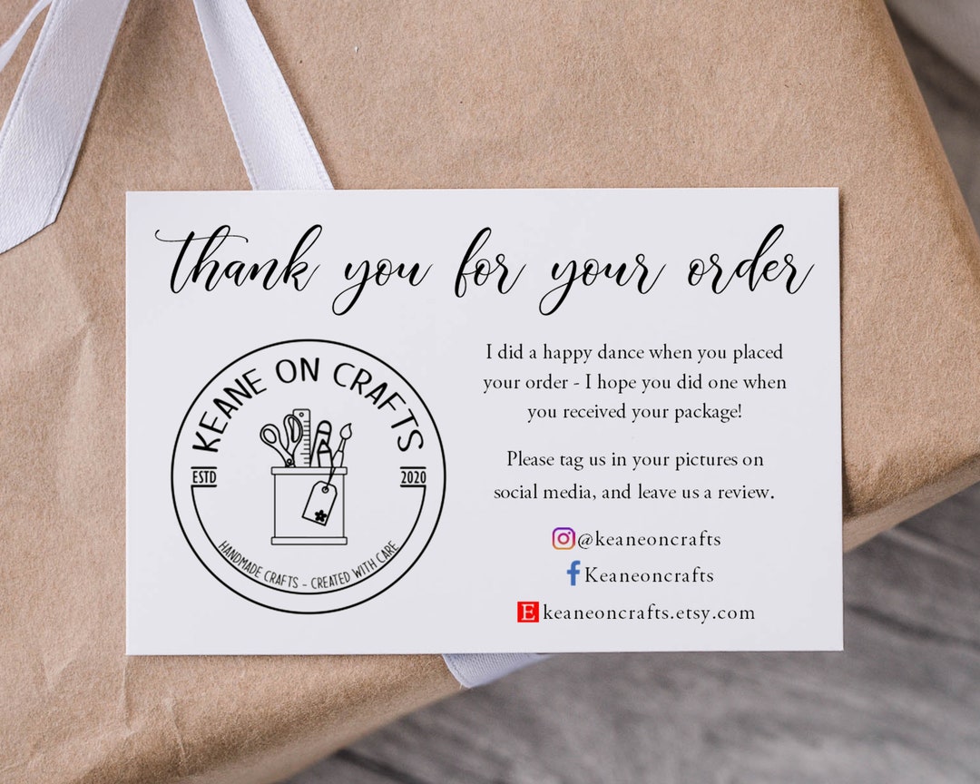 Logo Thank You for Your Order Cards - Please Leave a Review Card ...