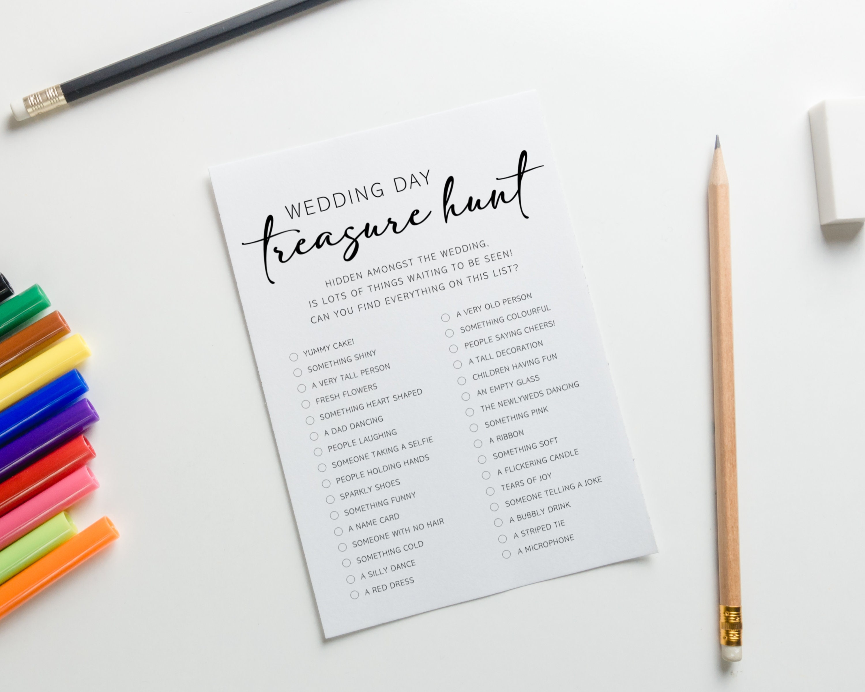 Printed Treasure Hunt Cards Wedding Scavenger Hunt Game - Etsy UK