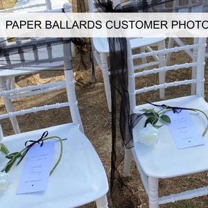 Wedding Ceremony Reserved Chair Tags. Personalised and Printed Seat ...