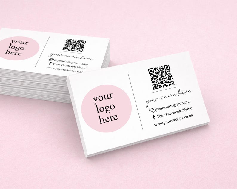 Personalized QR Code Business Cards, Logo Printed - Etsy