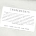 Printed Ingredients Stickers Custom Ingredients List Personalised ...