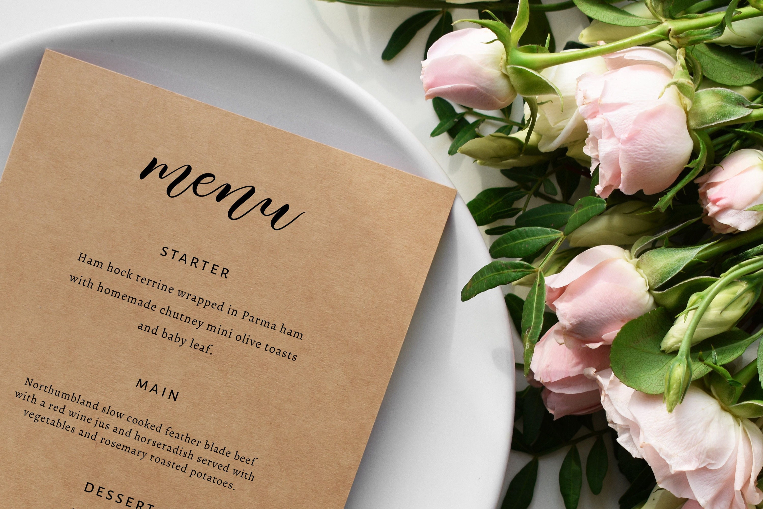 Personalised Wedding Menu Card Rustic Menu Card Wedding | Etsy