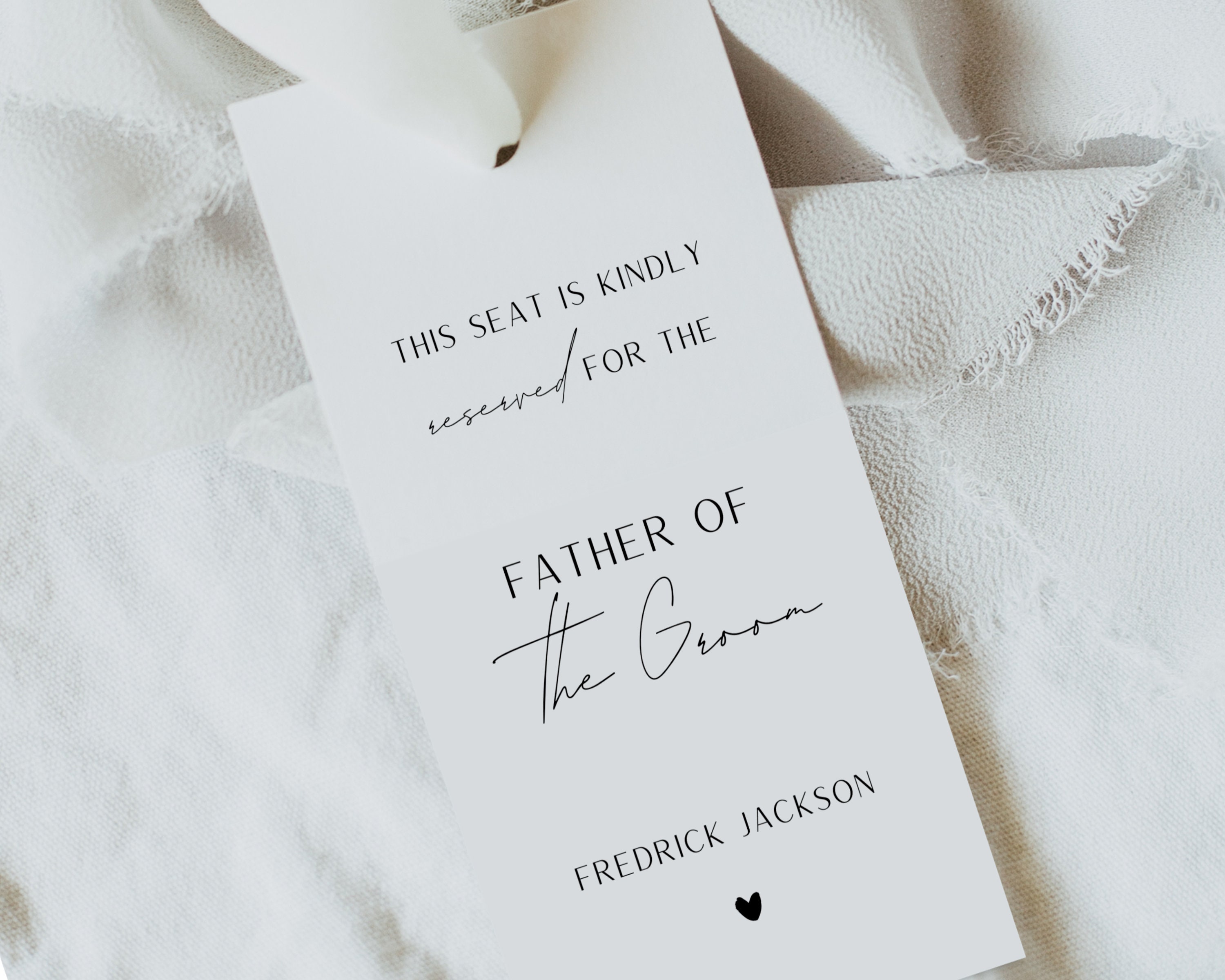 Wedding Ceremony Reserved Chair Tags. Personalised and Printed - Etsy