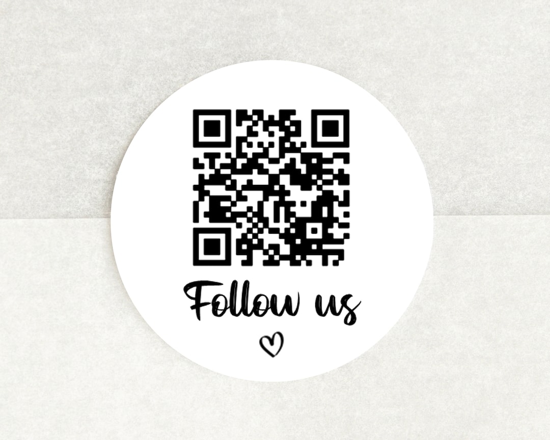 Business QR Code Follow Us Stickers - 37mm - Etsy Australia