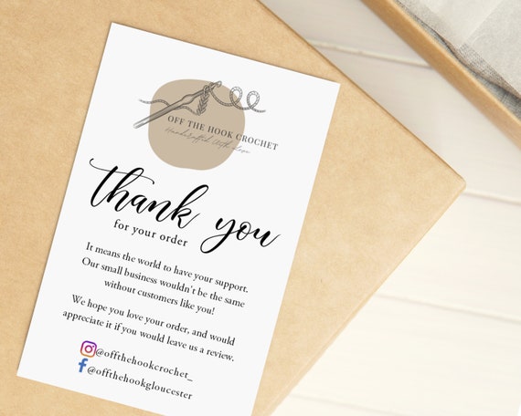 Your Logo Thank You for Your Order Cards for Small Businesses Please Leave a Review Card Tag Share Cards Social Media Business Cards Etsy