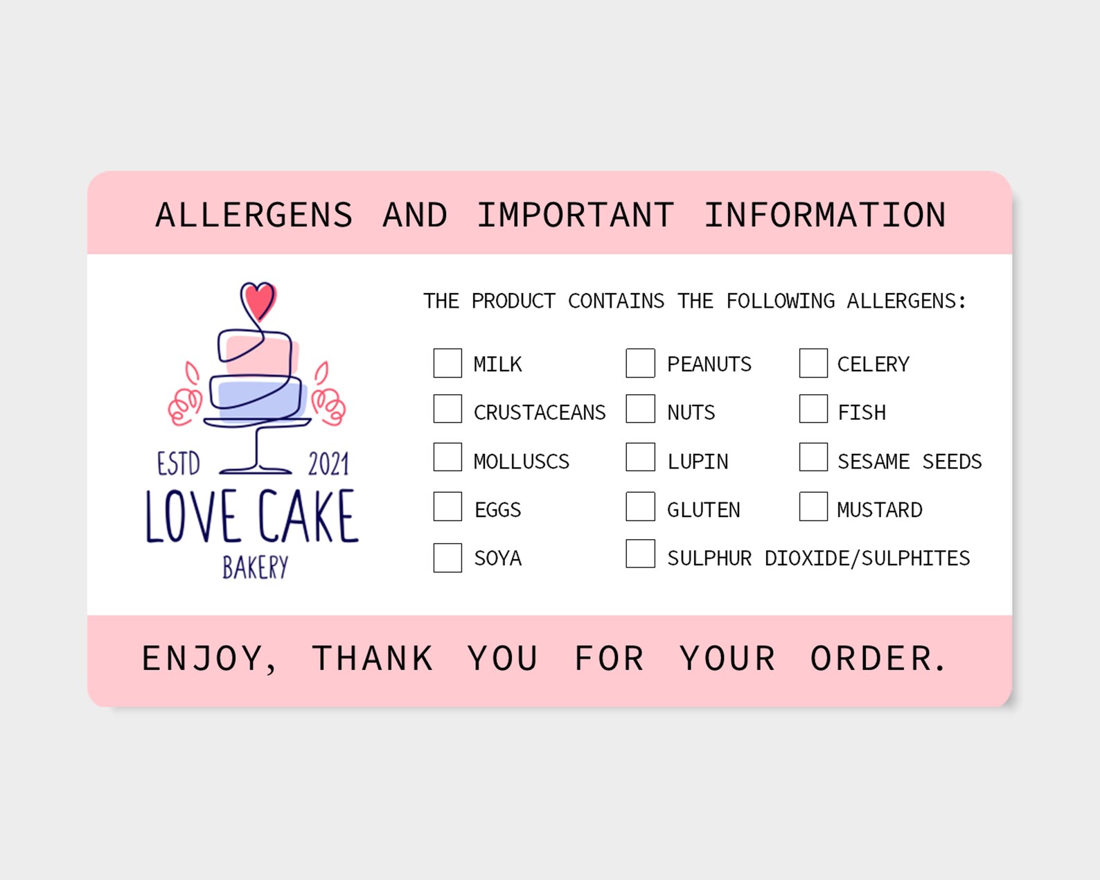 Personalised Allergen Stickers for Cakes Large Allergy - Etsy UK