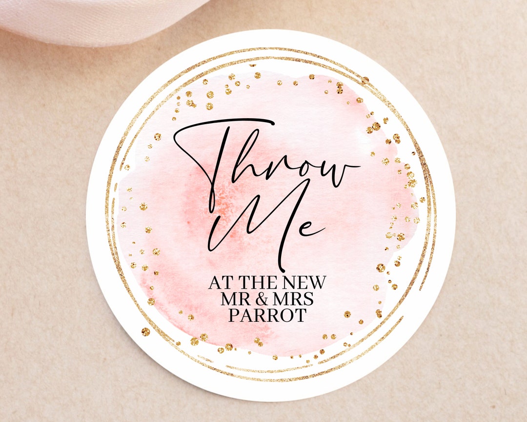 Blush Pink Confetti Stickers New Mr and Mrs Stickers Custom Throw Me ...