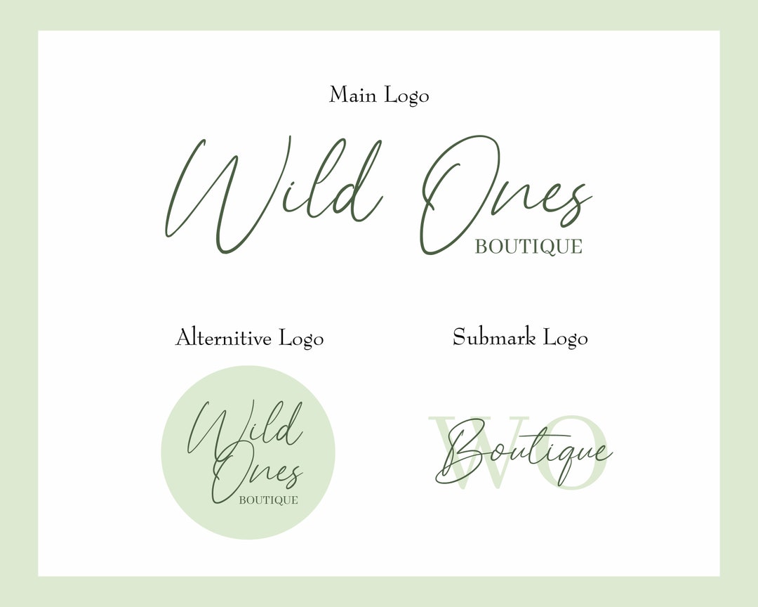 Premade Green Logo Design and Branding Earthy Logo for Clothing ...