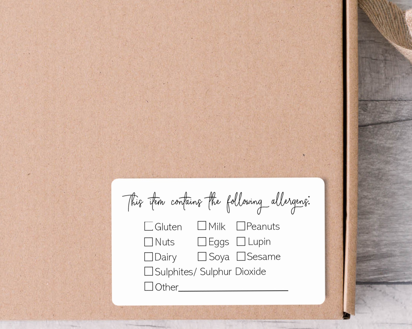 Allergen Stickers Cake Box Allergy Information Stickers | Etsy UK