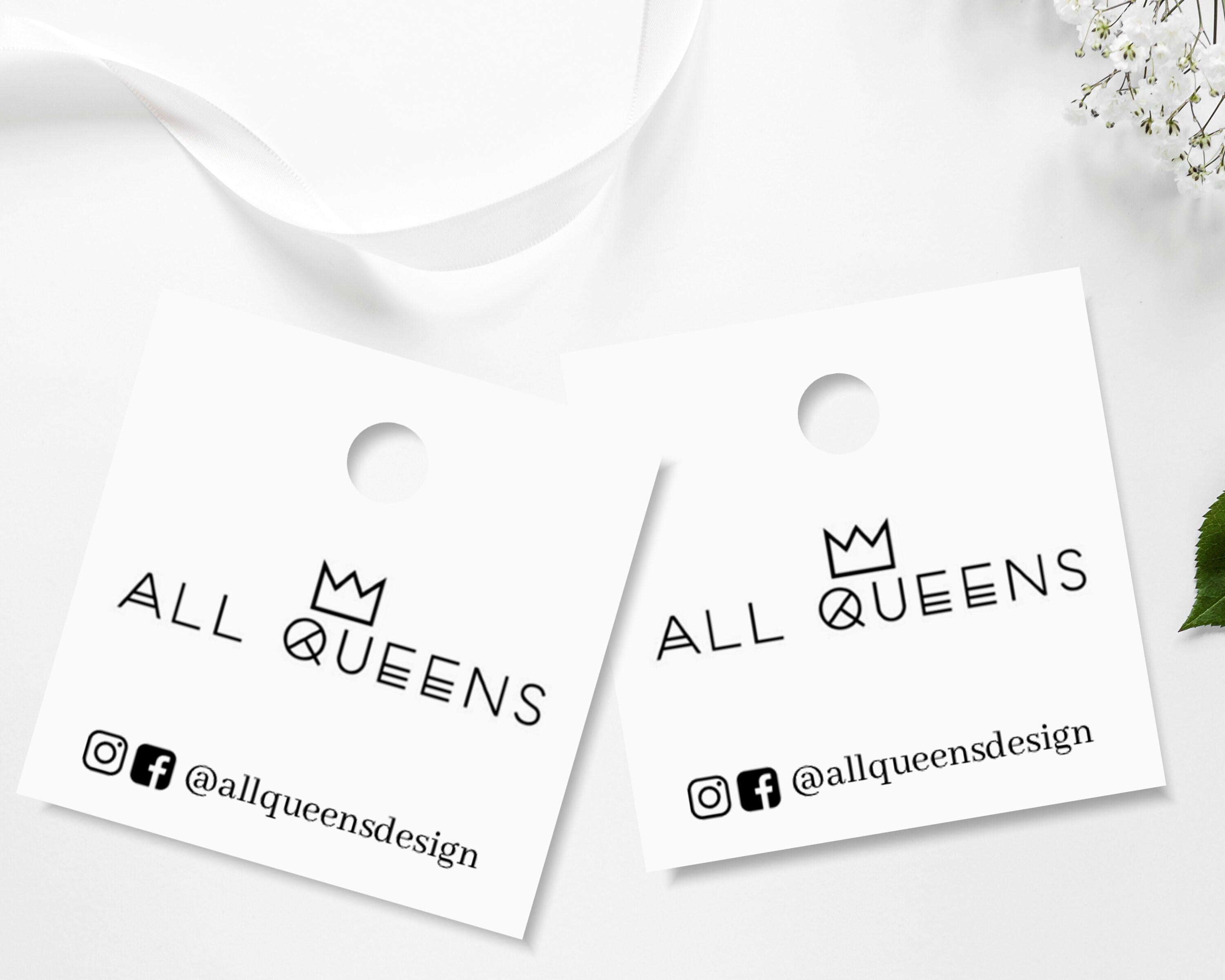 Personalised Business Logo Swing Tags Social Media Business | Etsy