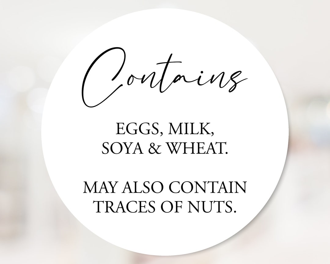 Personalised Contains Allergen Stickers - Custom Printed Allergy Labels ...