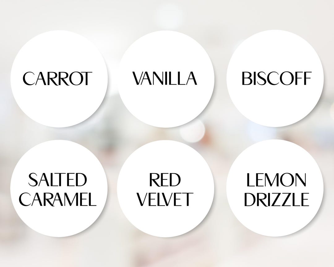 Personalised Cake Flavour Stickers for Packaging - Custom Cake Business ...