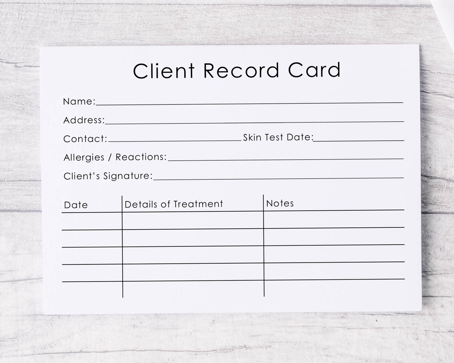 A6 Client Record Cards: Salon, Nail, Lash, Spa (printed) - Etsy UK