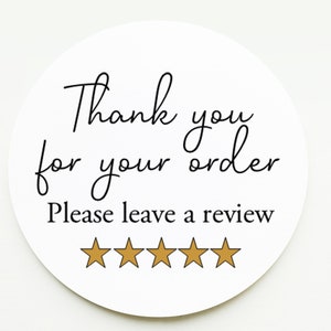 Review Request Stickers, Thank You Stickers, Business Packaging, 37mm ...