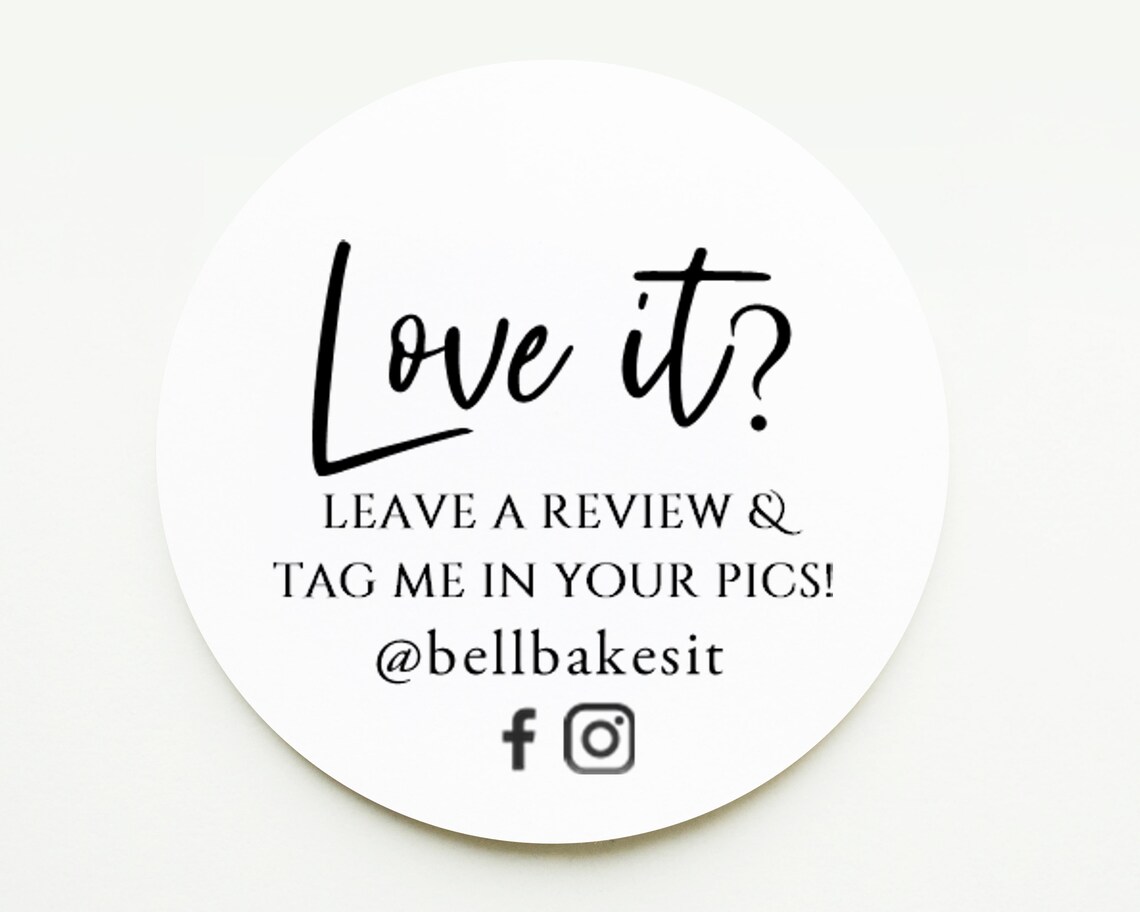 Love It Leave a review and tag us on social media stickers | Etsy